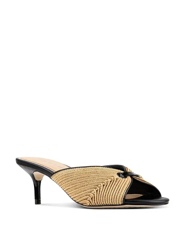 DONALD PLINER Patrice Woven Mid Heel Mule Sandals - Black