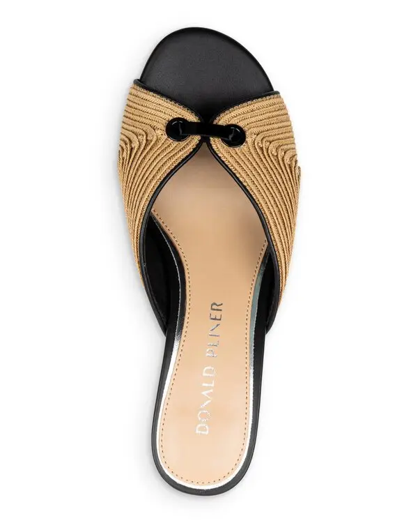 DONALD PLINER Patrice Woven Mid Heel Mule Sandals