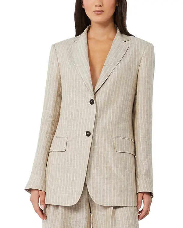 Max Mara Mstelogio Striped Linen Blazer - Colonial