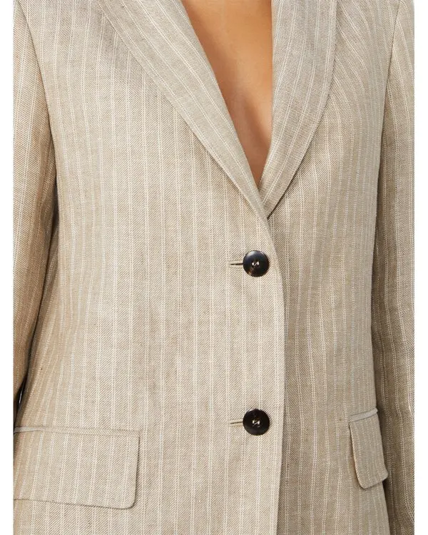 Max Mara Mstelogio Striped Linen Blazer
