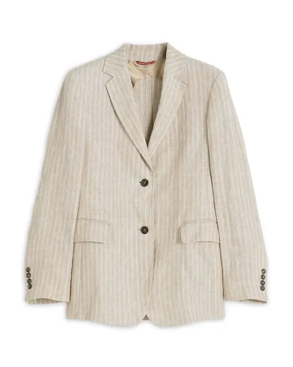 Max Mara Mstelogio Striped Linen Blazer