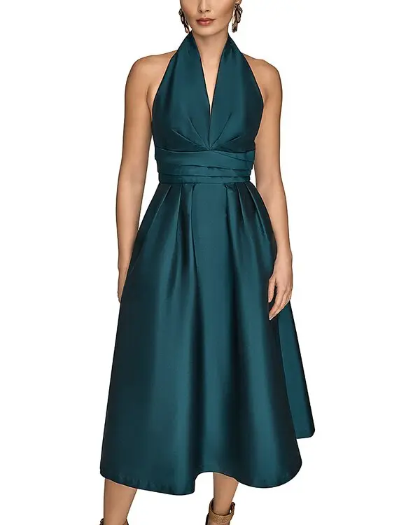 Donna Karan New York Halter Neck Ruched Midi Dress - Hudson