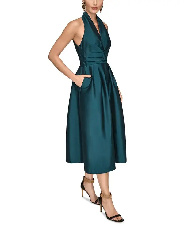 Donna Karan New York Halter Neck Ruched Midi Dress - Hudson