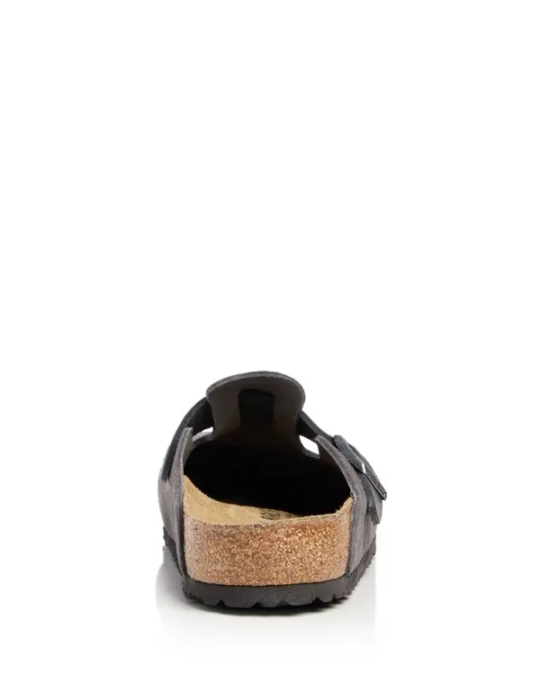 BIRKENSTOCK Boston Mixed Leather Clogs - Charcoal
