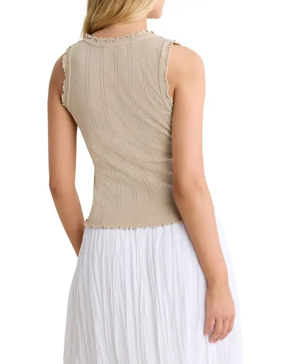 NIC+ZOE Pointelle Rib Ella Tank Top - White Pepper