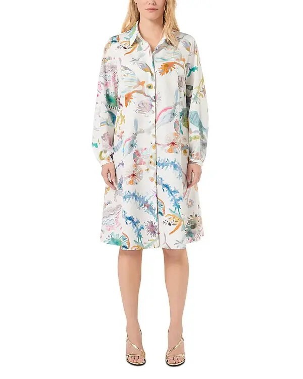 Marina Rinaldi Printed Cotton Shirt Dress