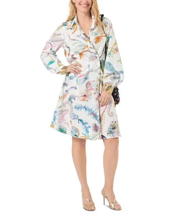 Marina Rinaldi Printed Cotton Shirt Dress