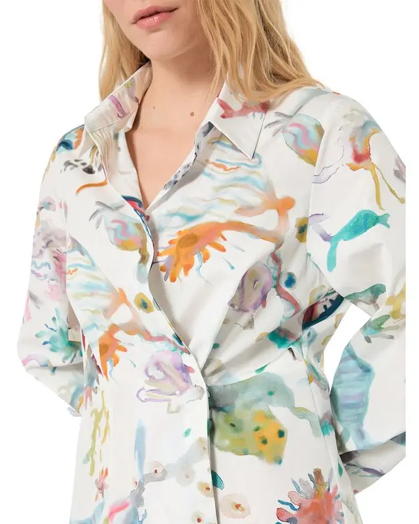 Marina Rinaldi Printed Cotton Shirt Dress