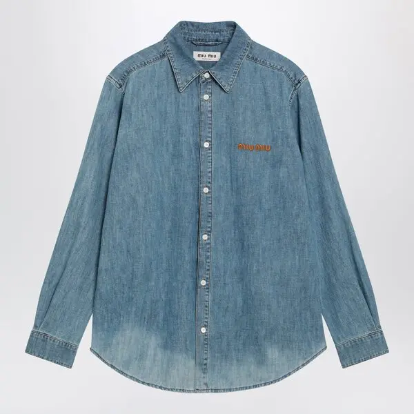 Miu Miu Bleached Cotton Chambray Shirt