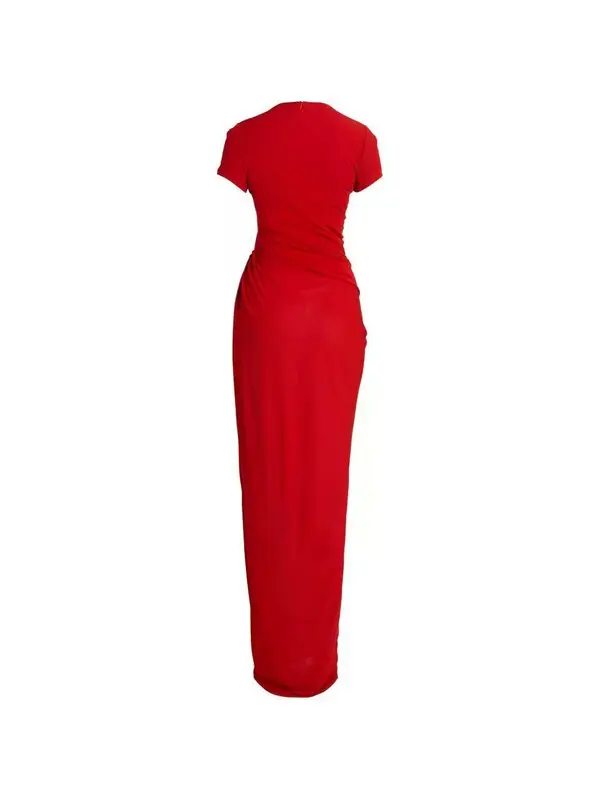 Erdem Ruched Short-sleeve Dress - Red