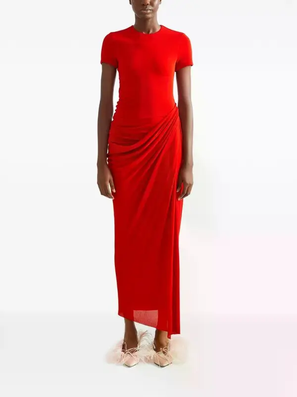 Erdem Ruched Short-sleeve Dress - Red