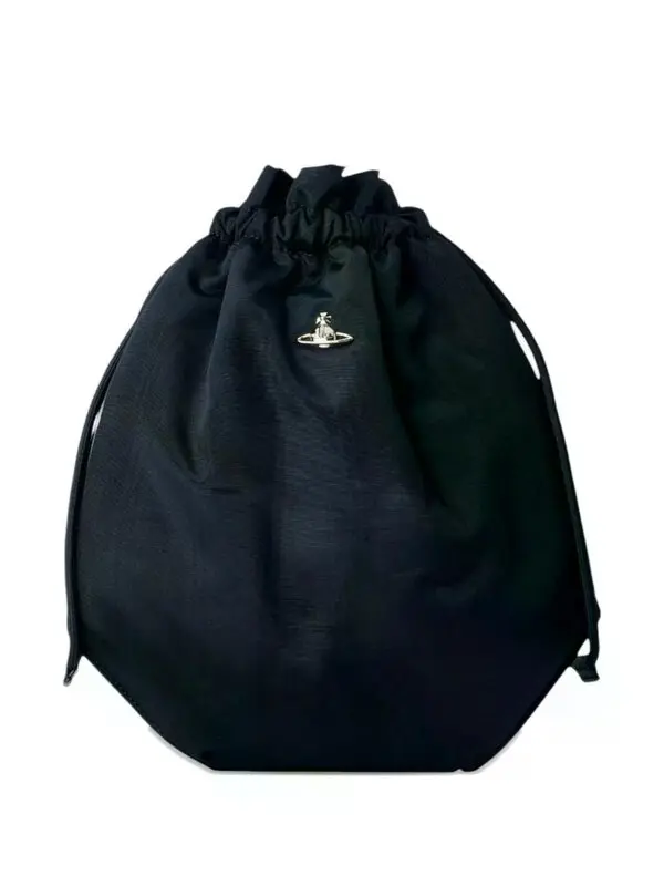 VIVIENNE WESTWOOD Orb Logo Drawstring Bucket Bag - Black