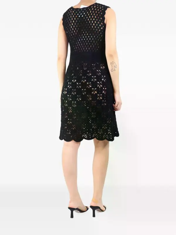 Prada Wool Crochet Knit Sleeveless Midi Dress