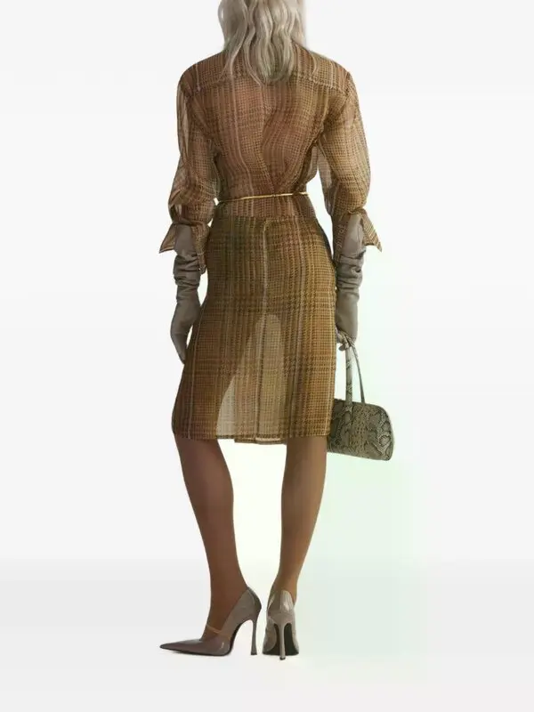 MUGLER Boxy Pinstriped Cotton Shirt - Neutrals