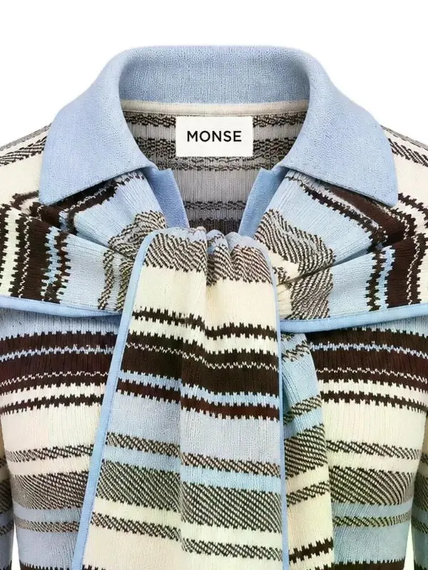 Monse Striped Knit Sweater With Scarf Detail