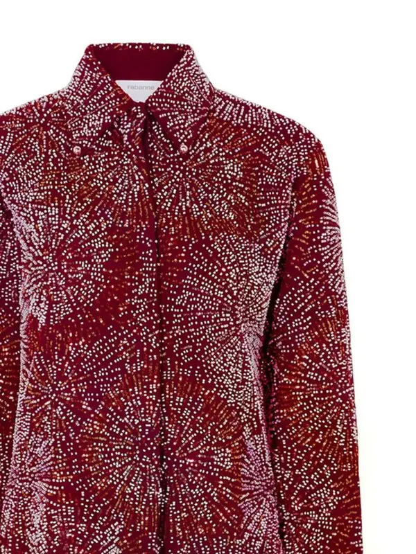 PACOS Sequin Embellished Long Sleeve Shirt
