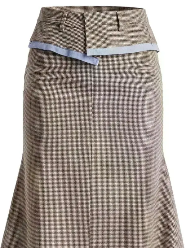 Monse Deconstructed Houndstooth Midi Skirt - Brown