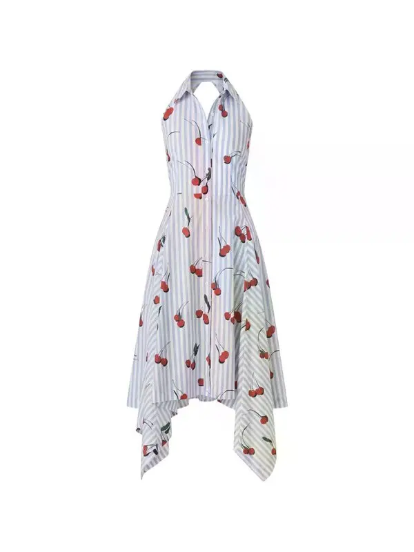 Monse Striped Cherry Print Midi Dress