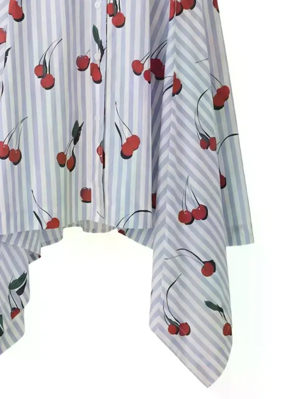 Monse Striped Cherry Print Midi Dress