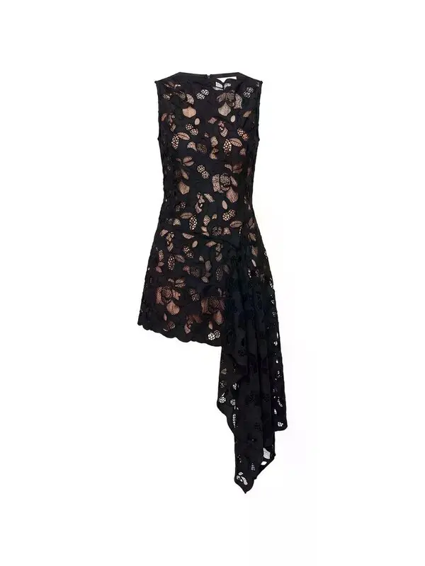Monse Asymmetrical Sleeveless Mini Dress - Black
