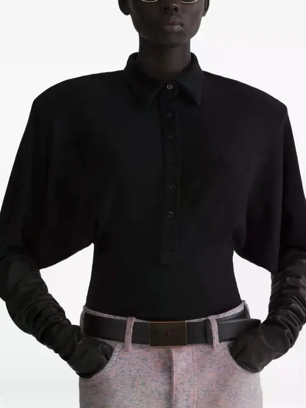 MUGLER Long Sleeve Polo Bodysuit