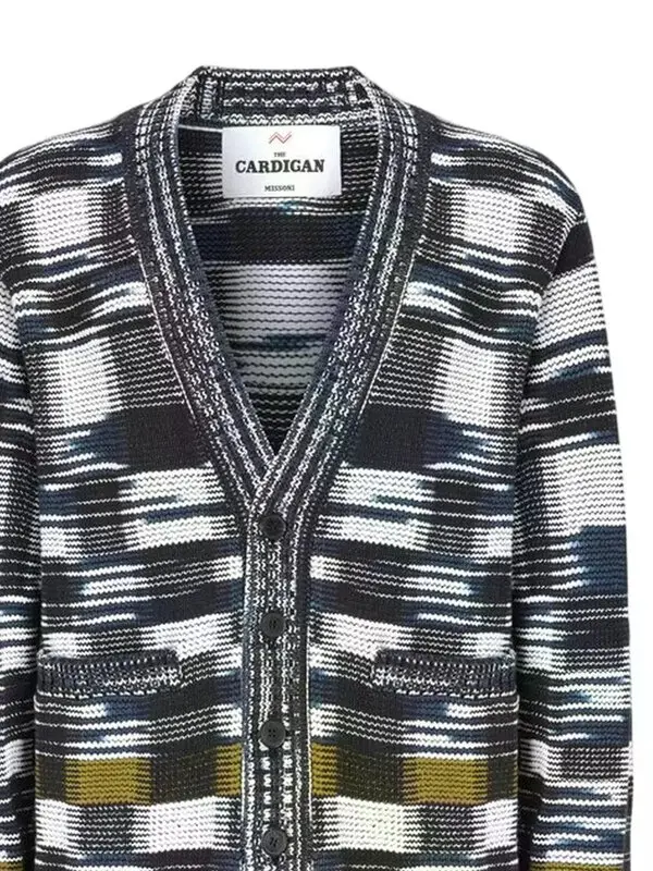 Missoni Intarsia-knit V-neck Cardigan - Blue