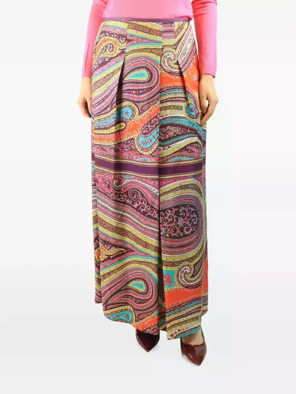 Etro Paisley Print Silk Maxi Skirt
