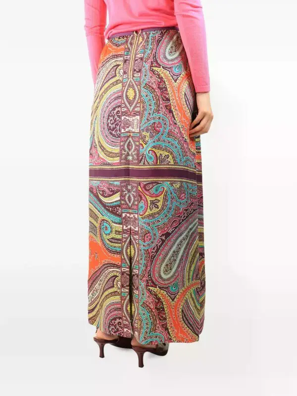 Etro Paisley Print Silk Maxi Skirt
