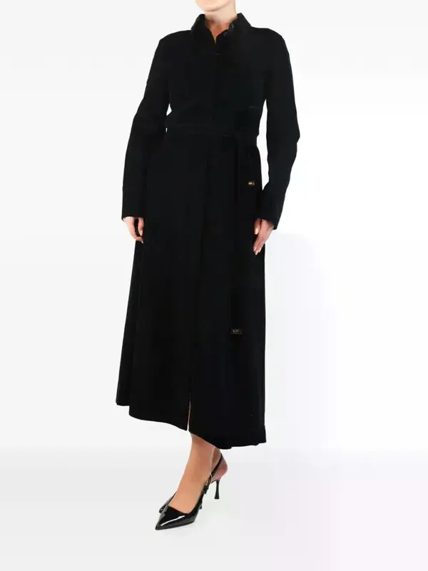 Max Mara Belted Corduroy Shirt Maxi Dress - Black
