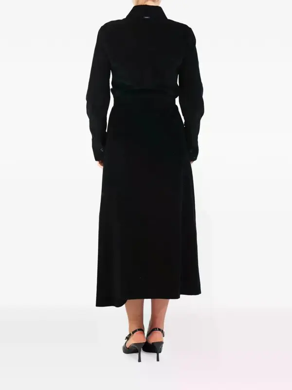 Max Mara Belted Corduroy Shirt Maxi Dress - Black
