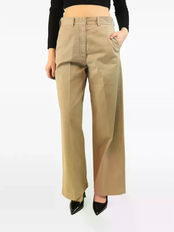 FORTE_FORTE Beige Cotton Tailored Trousers