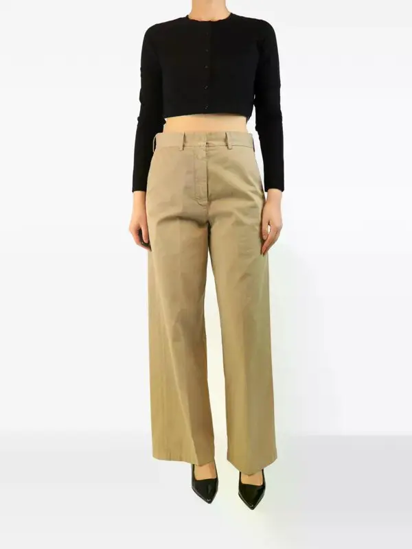 FORTE_FORTE Beige Cotton Tailored Trousers - Neutrals