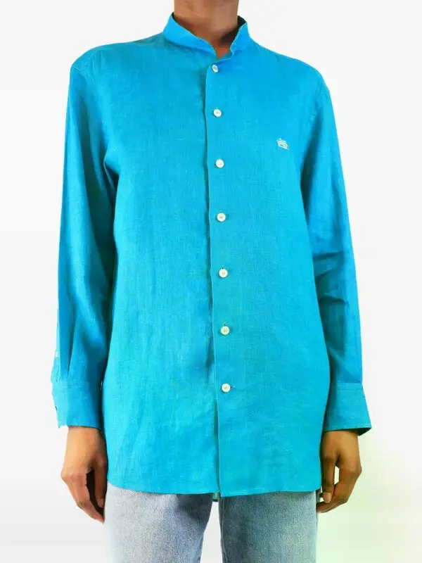 Etro Mandarin Collar Embroidered Shirt