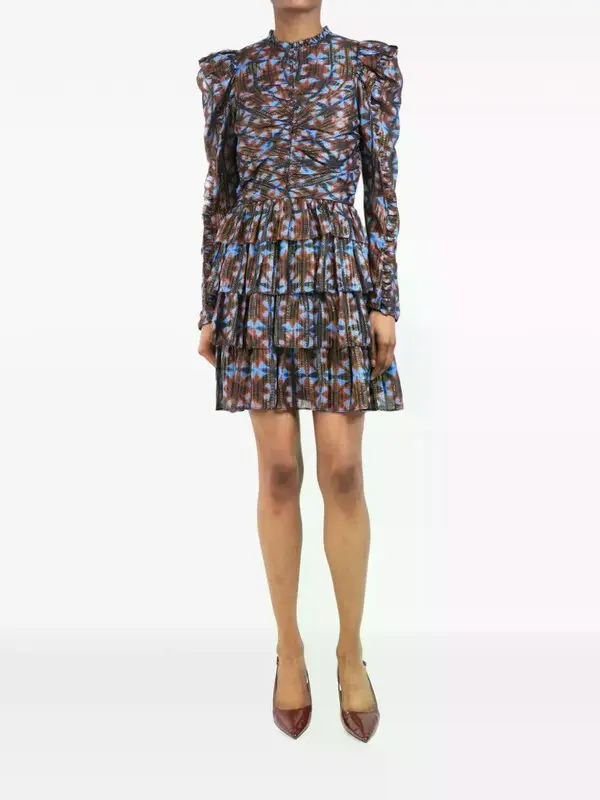 Ulla Johnson Ruffled Geometric Print Mini Dress