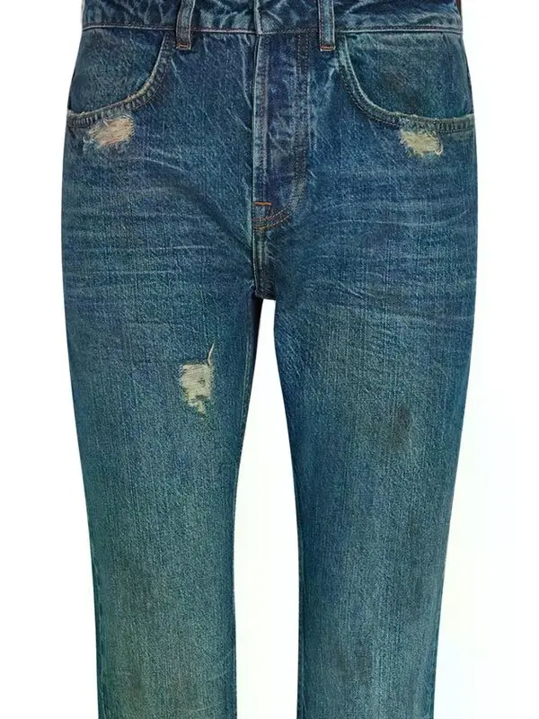 AARON ESH Distressed Effect Stained Jeans