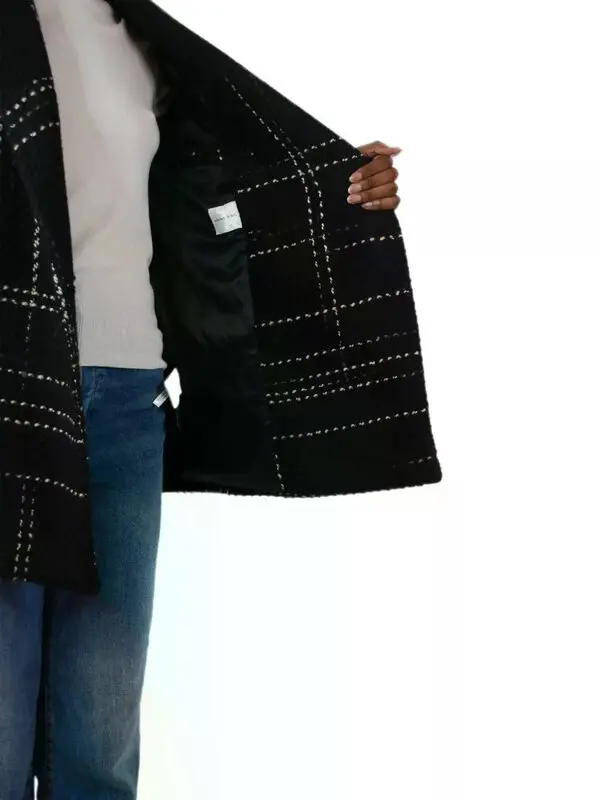 ANINE BING Double-breasted Checked-pattern Jacket