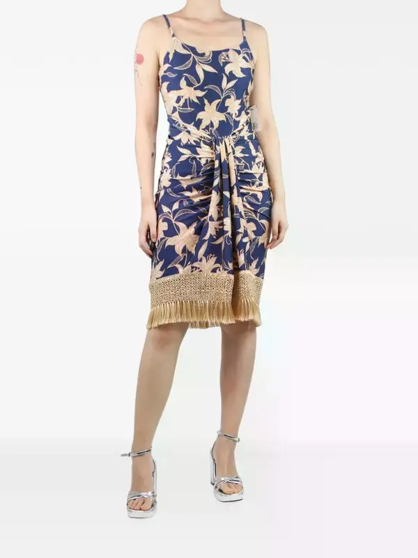 PatBO Floral Print Fringe Dress