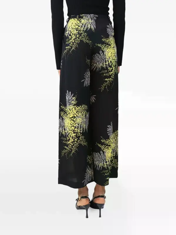 Valentino Garavani Silk Floral Print Belted Trousers