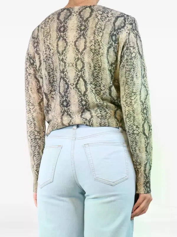 FRAME Snake Print Cashmere Cardigan