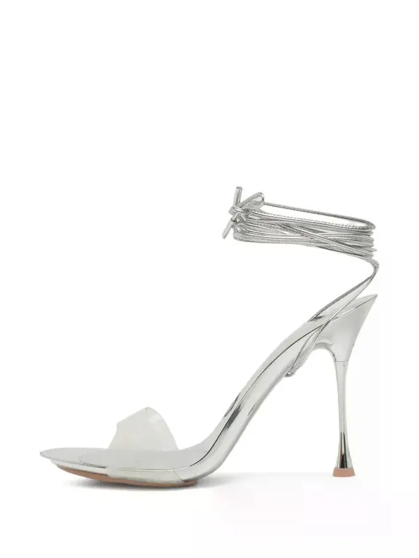 GIANVITO ROSSI Spice Lace-up Sandals - Silver