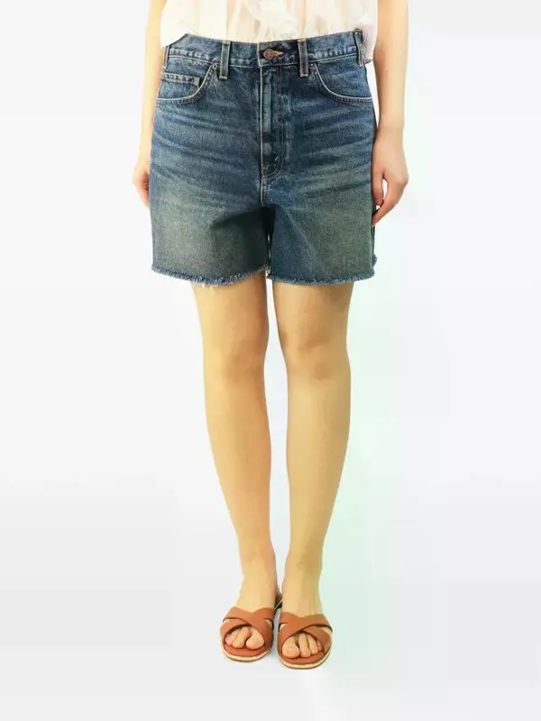 NILI LOTAN Raw-hem Denim Shorts