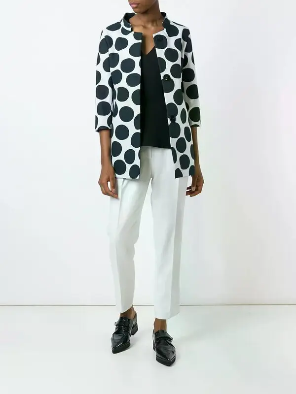 Herno Polka Dot Print Single-breasted Coat
