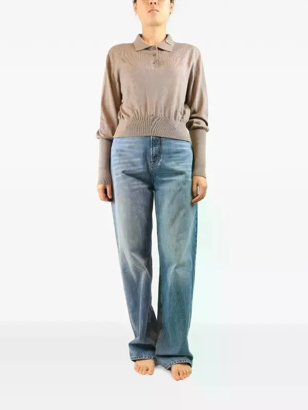 Simone Rocha Embellished Polo Top - Neutrals