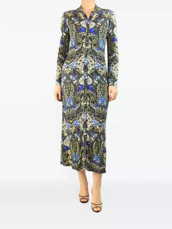 Etro Floral Print Button-down Midi Dress