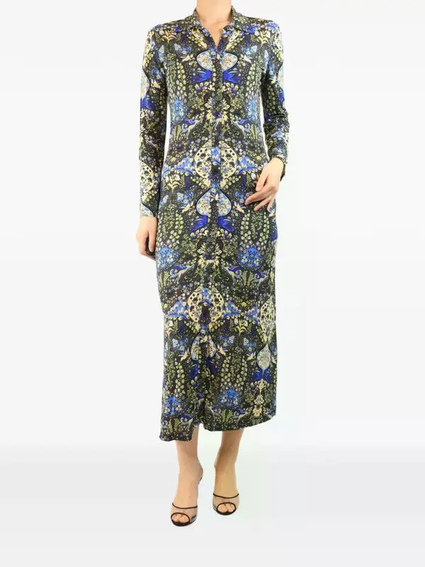 Etro Floral Print Button-down Midi Dress