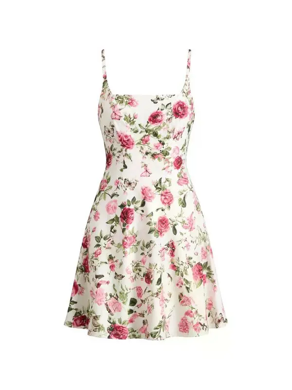 Alice + Olivia Julia Mini Floral-print Dress - White
