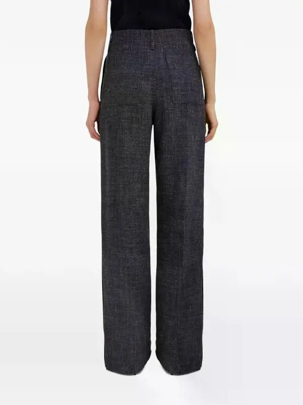 FERRAGAMO Wool And Linen Blend Trousers With Exposed Button Details