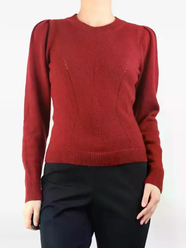 ME+EM Puff Sleeve Cashmere Jumper - Red