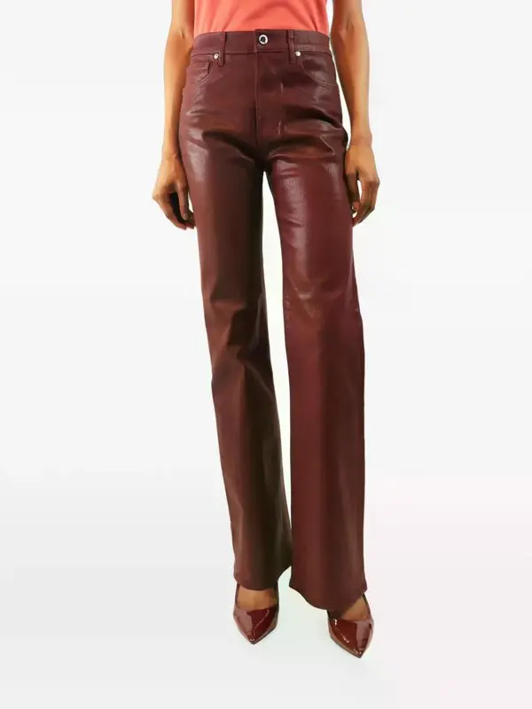 Veronica Beard Coated Finish Belt-loop Trousers - Red