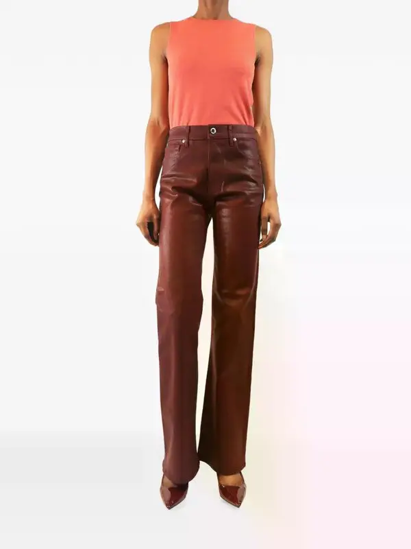 Veronica Beard Coated Finish Belt-loop Trousers